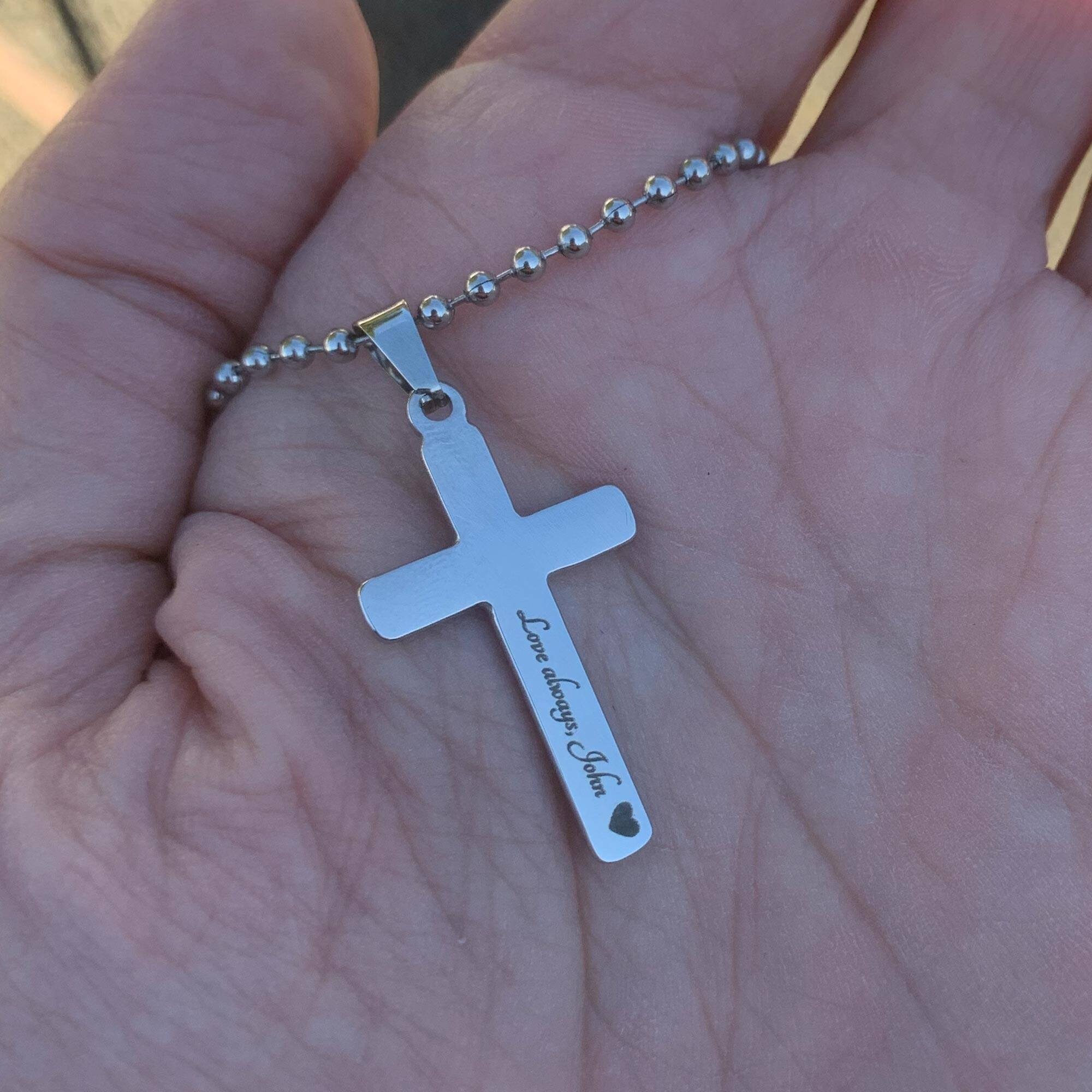 Engraved Corrections Officer Cross Necklace, Personalized Present for ...