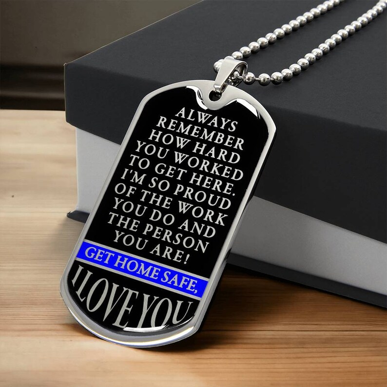 Custom Engraved Thin Blue Line Jewelry, Police Academy Graduation Gifts ...