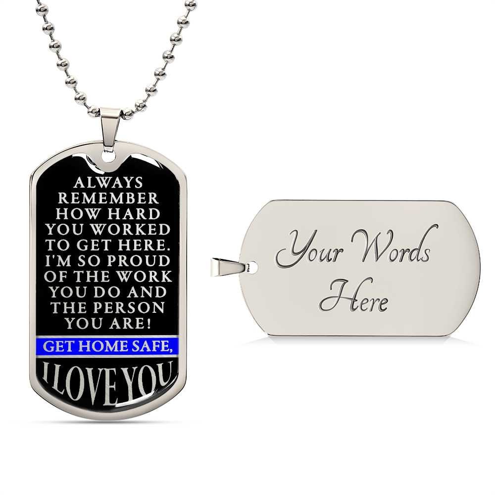Custom Engraved Thin Blue Line Jewelry, Police Academy Graduation Gifts ...