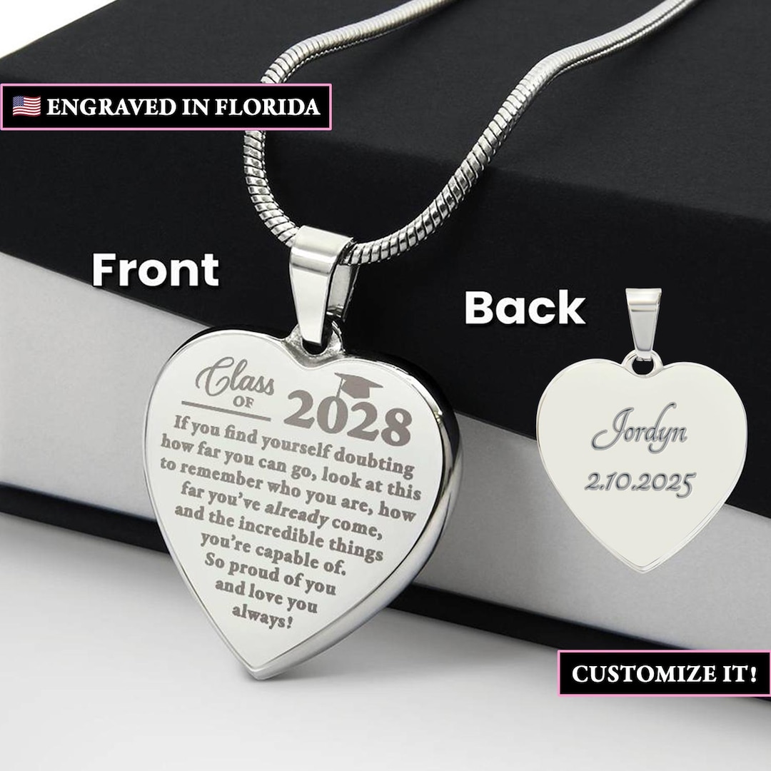 Engraved Back to School Necklace Gift for Girls Thoughtful First Day of ...