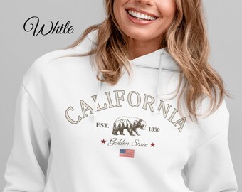 Hoodie California Bear - Etsy