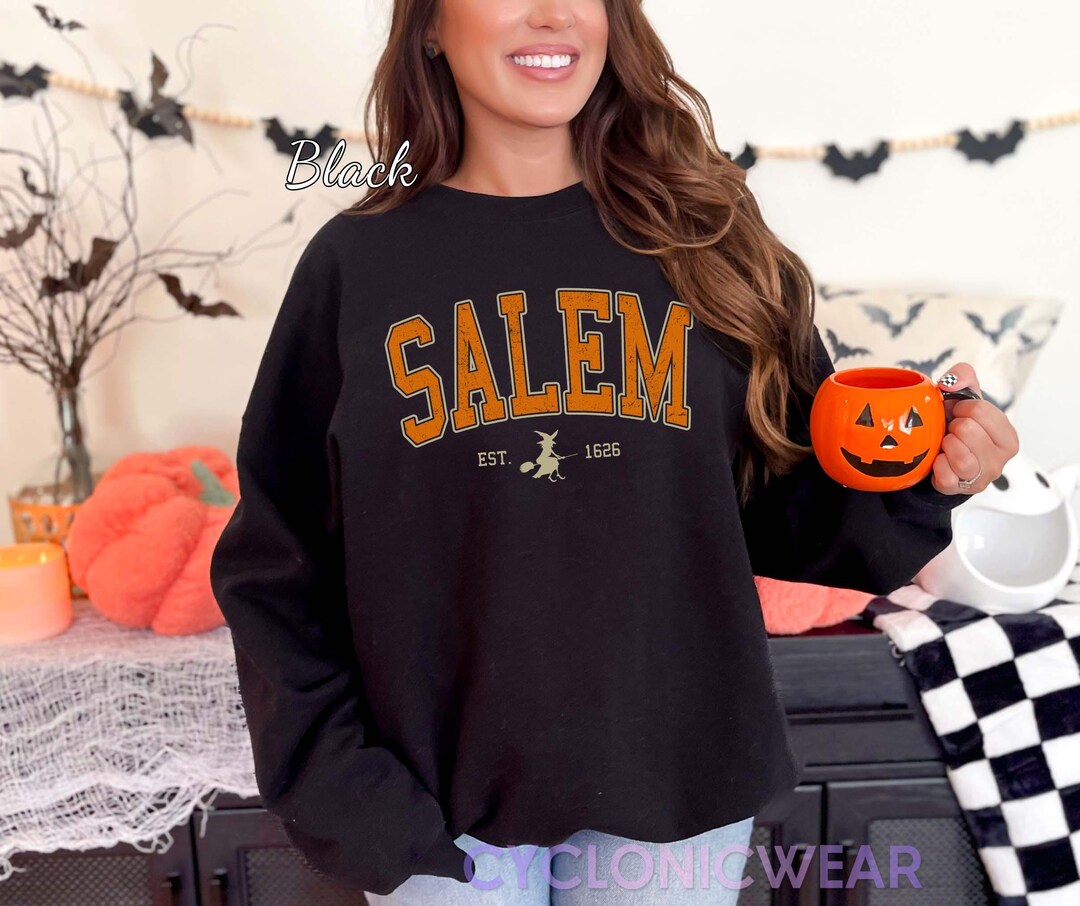 Salem Witch Sweatshirt, Vintage Halloween Crewneck, Gothic Witchy ...