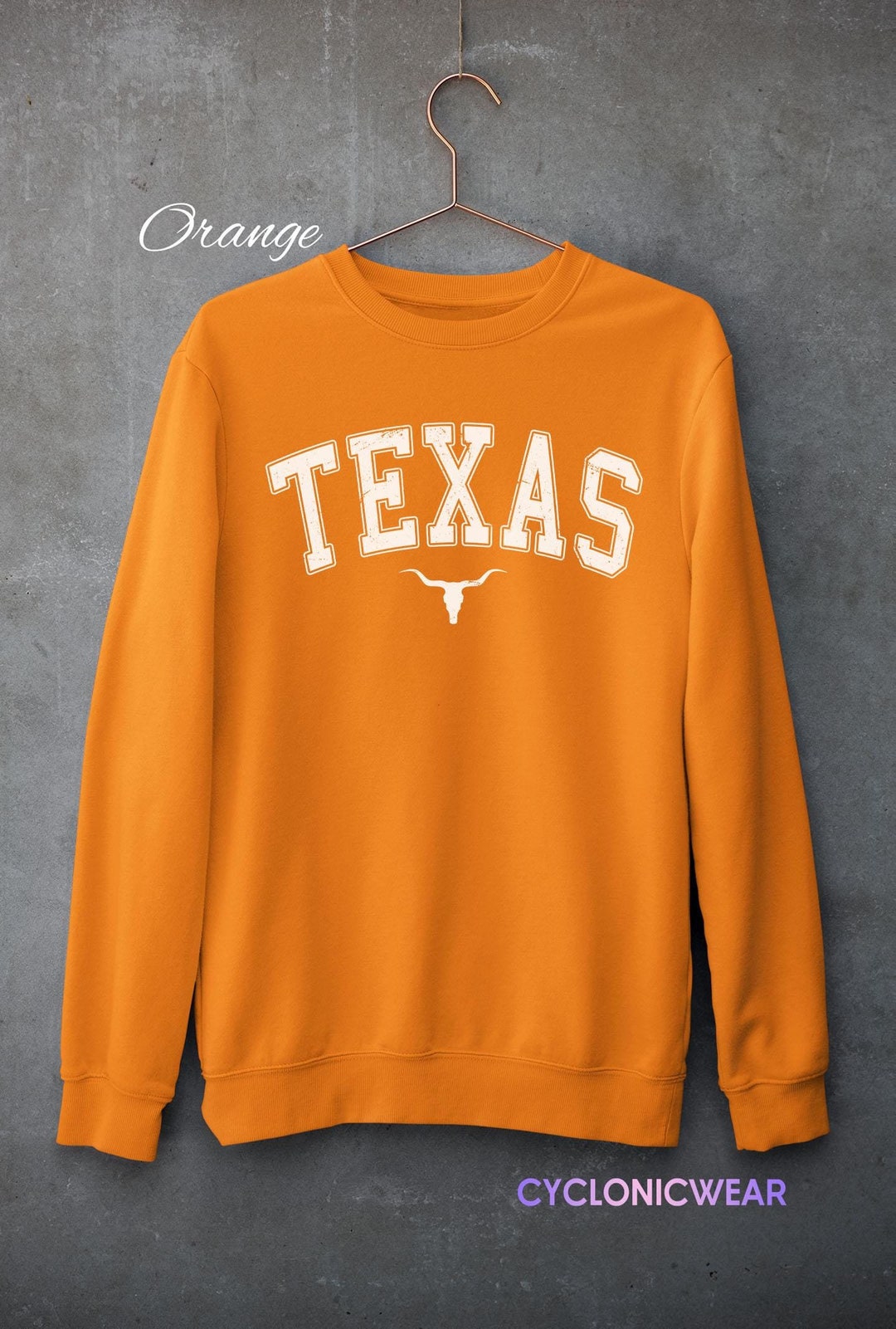 Texas Longhorn Sweatshirt, College Student Apparel, Sports Fan ...