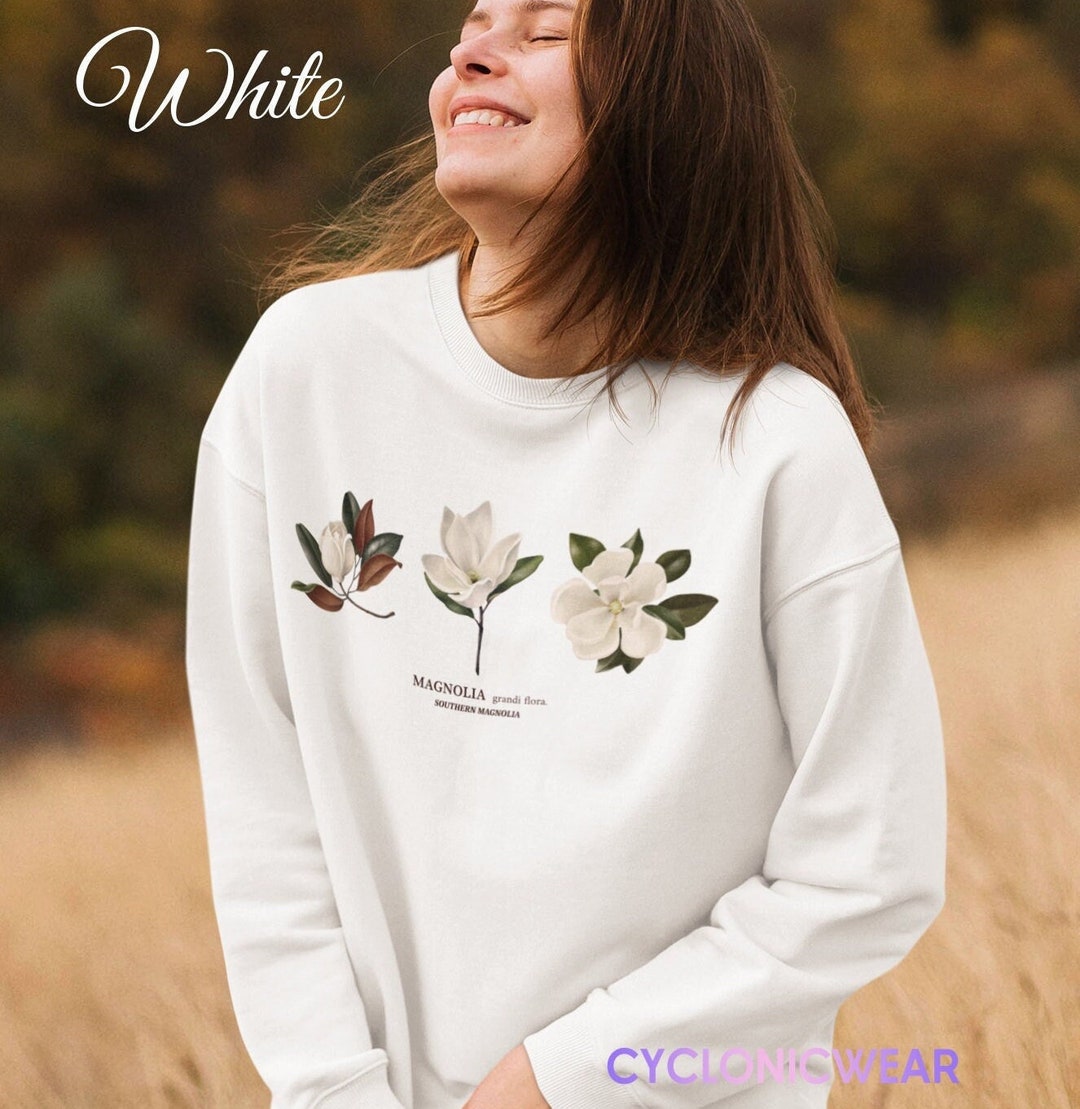 Magnolia Flower Sweatshirt, 3 Magnolias Sweater, Nature Lover Gift ...