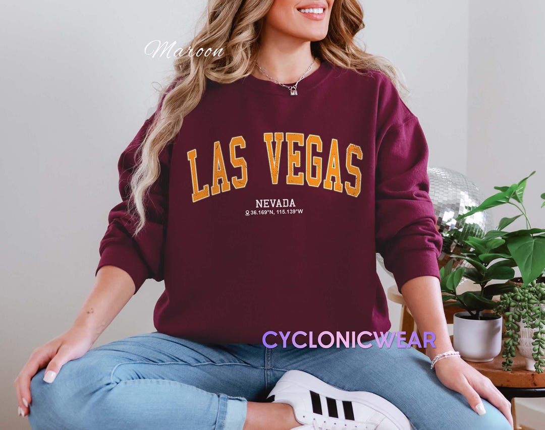 Las Vegas Sweatshirt, Retro Vegas Crewneck, Nevada Travel Sweater ...