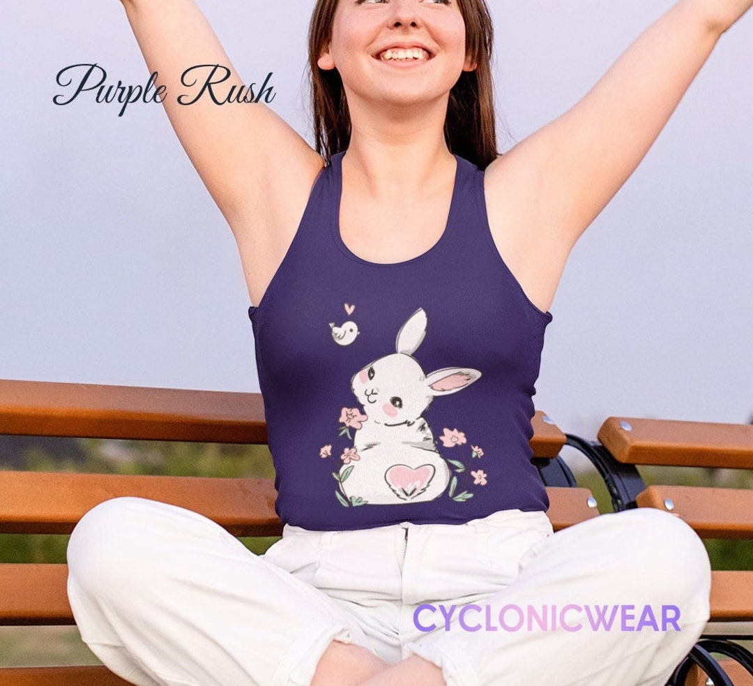 Kawaii Bunny Racerback Tank Top, Summer Garden Top - Etsy