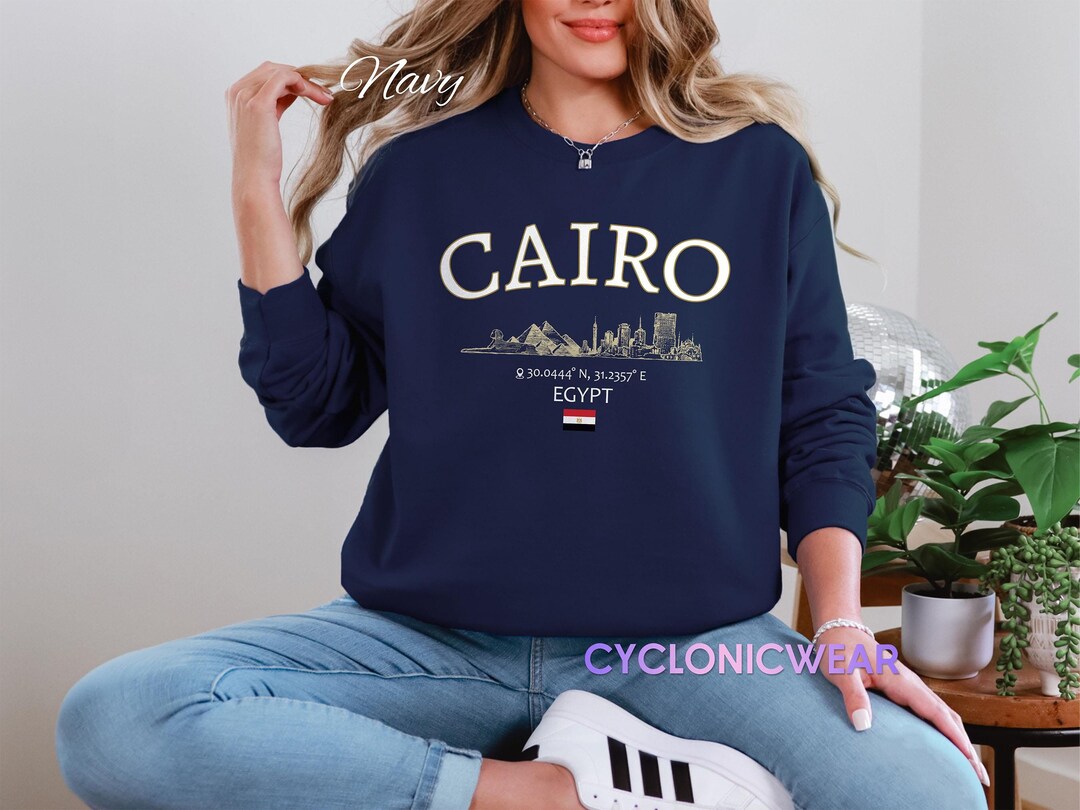 Cairo Egypt Sweatshirt, Egypt Vacation Gift, Cairo Sweater, Egypt Flag ...