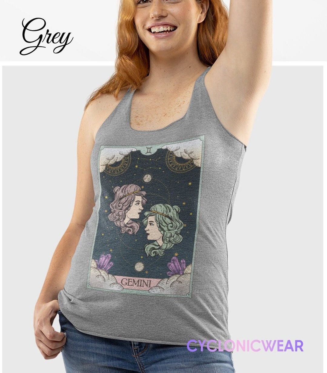 Gemini Zodiac Racerback Tank Top, Gemini Birthday Gift, Boho Clothing ...