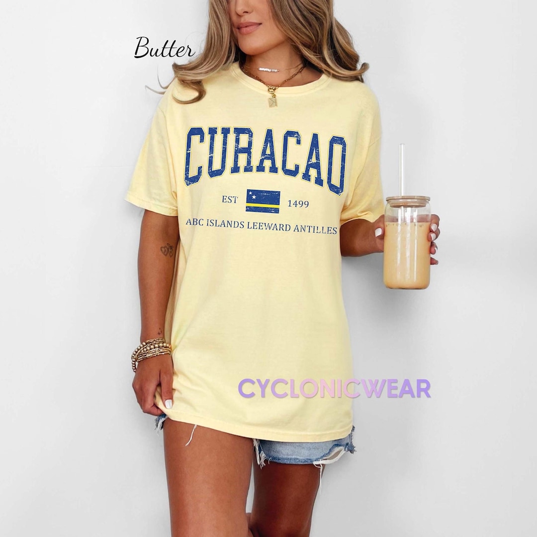 Curacao Comfort Colors T-shirt: Vintage Caribbean Island Tee - Etsy