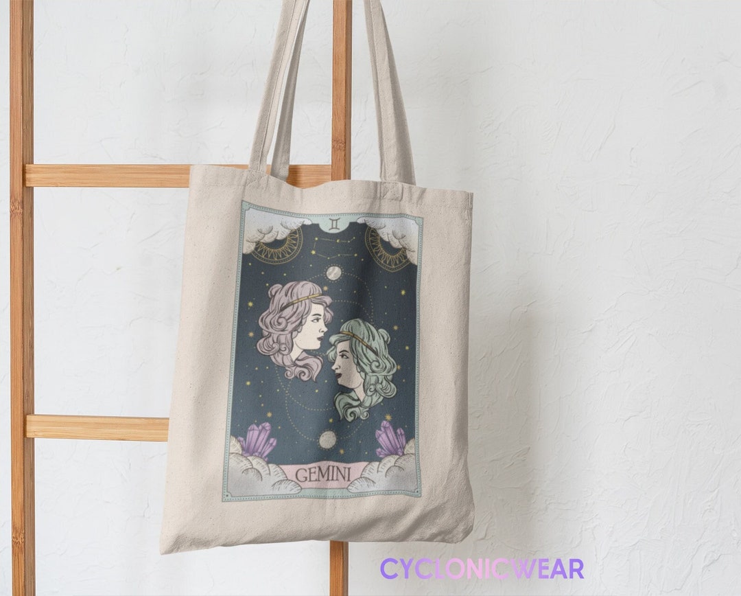 Gemini Zodiac Tote Bag, Gemini Birthday Gift, Gemini Tote Bag, Tarot ...