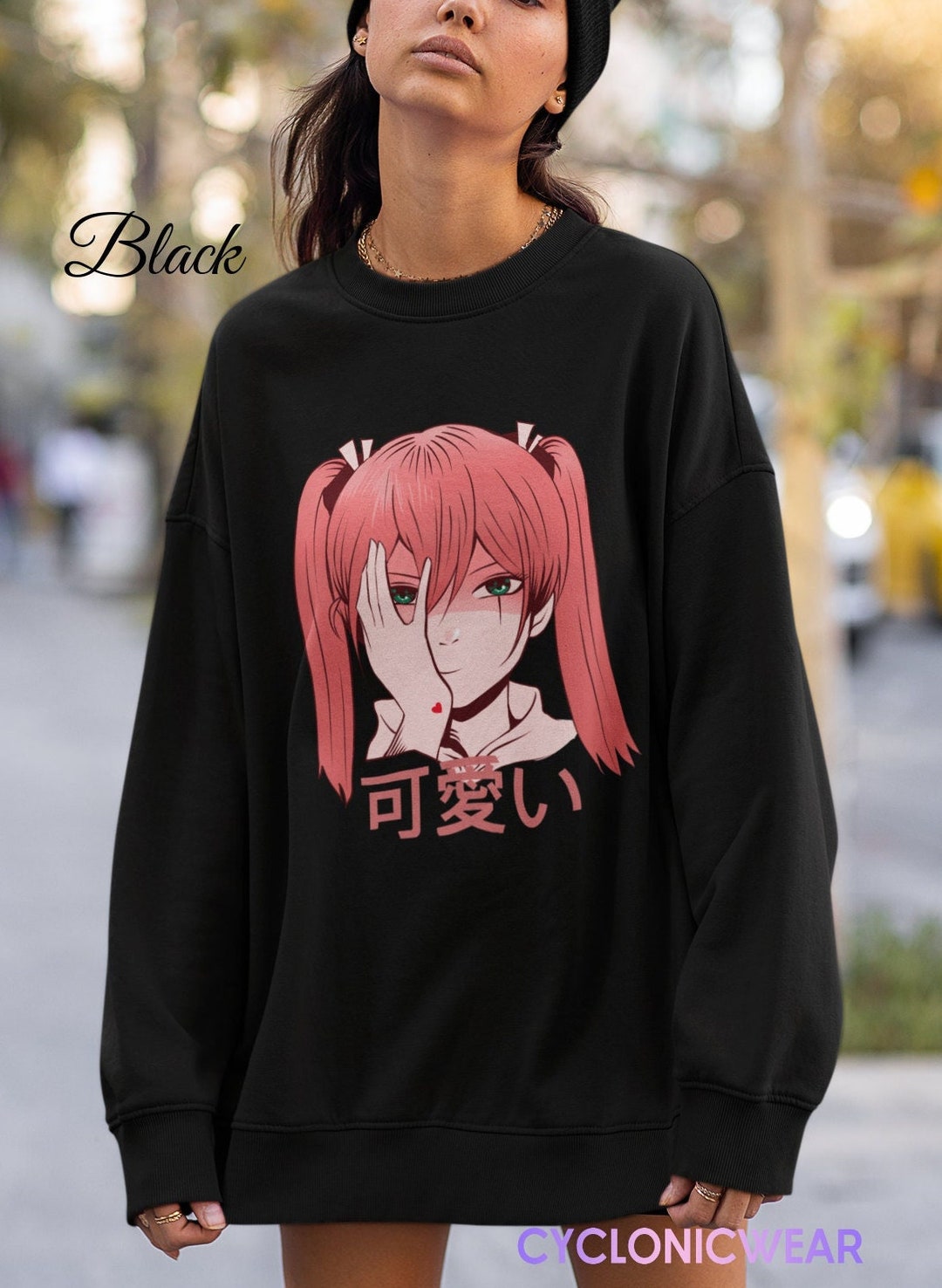 Cute Anime Girl Sweatshirt, Anime Sweater, Cute Japanese Sweatshirt ...