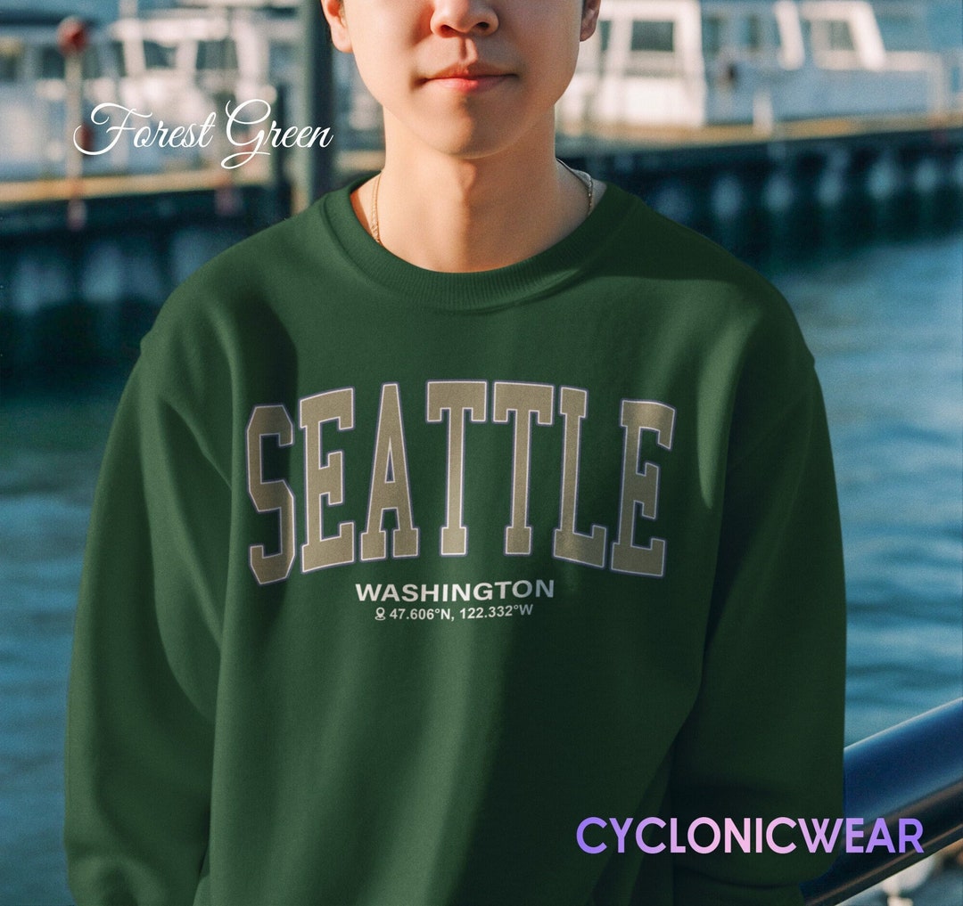 Seattle Washington Sweatshirt, Vintage Style Sweater, Seattle Travel ...