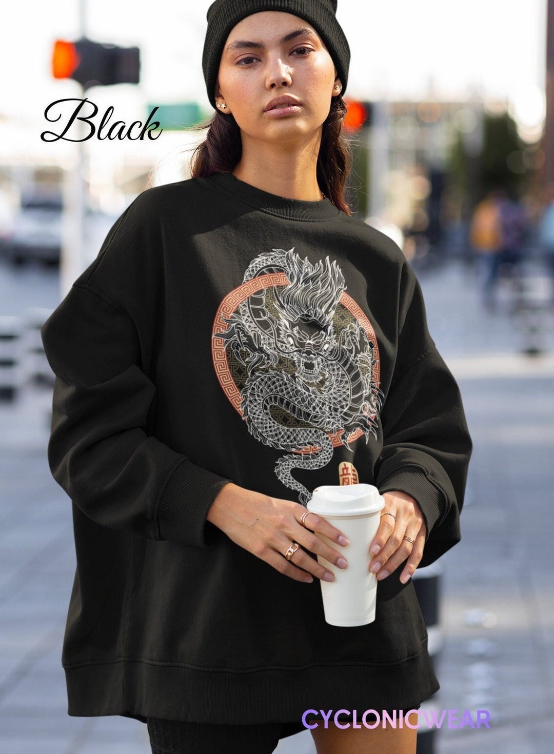 Chinese Dragon Sweatshirt, Oriental Dragon Sweater, Dragon Lover Gift ...