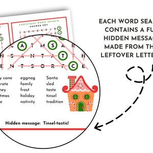 Christmas Word Search Puzzles With Fun Hidden Messages | Holiday Word ...