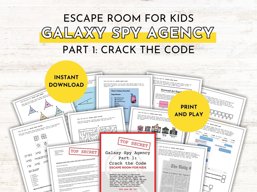 Printable Escape Room Fun Activity for Kids, Elementary Children's ...