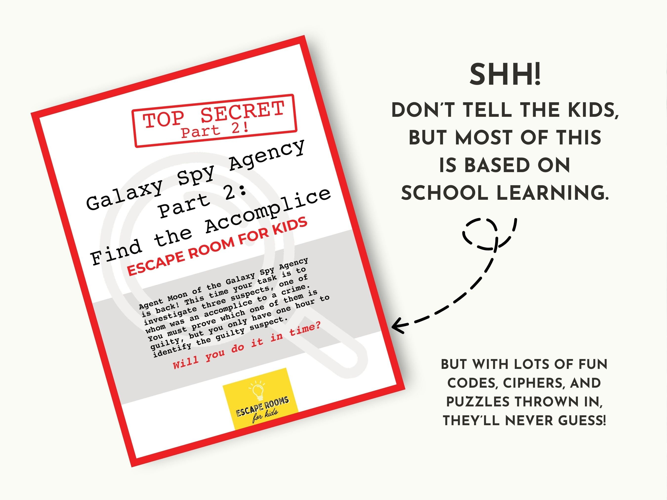 Printable Escape Room Fun Activity for Kids, Elementary Children's ...