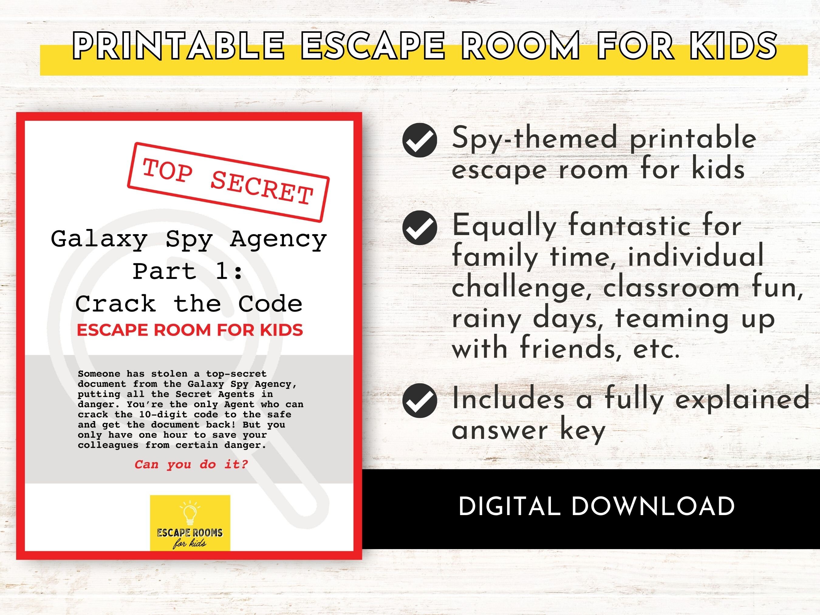 Printable Escape Room Fun Activity for Kids, Elementary Children's ...