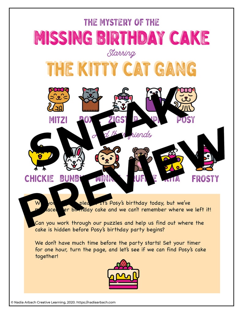 US Version Escape Room for Kids the Mystery of the Missing Birthday ...