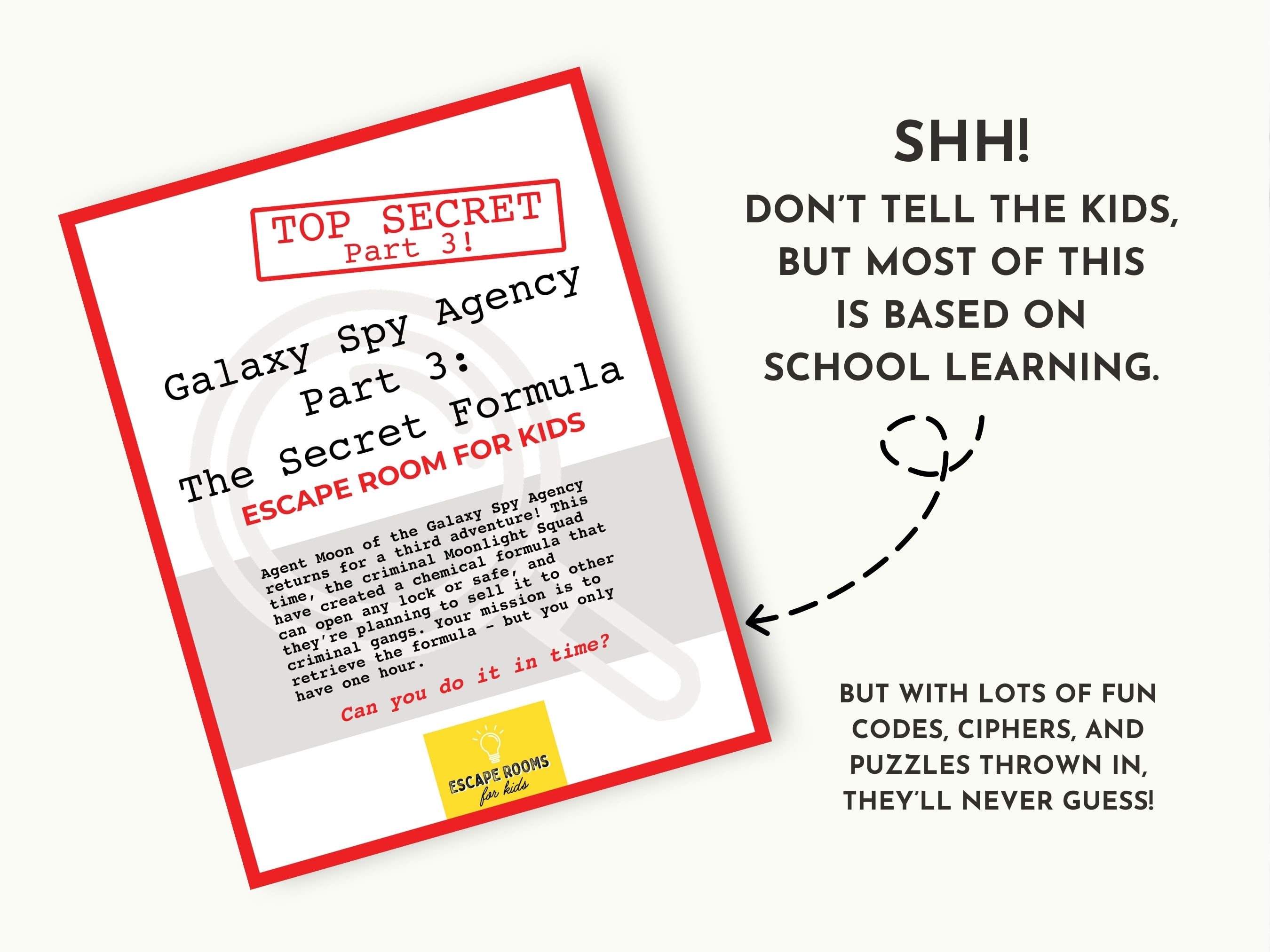 Printable Spy Theme Escape Room, Kids' Puzzle Game (PDF Pattern) - Etsy