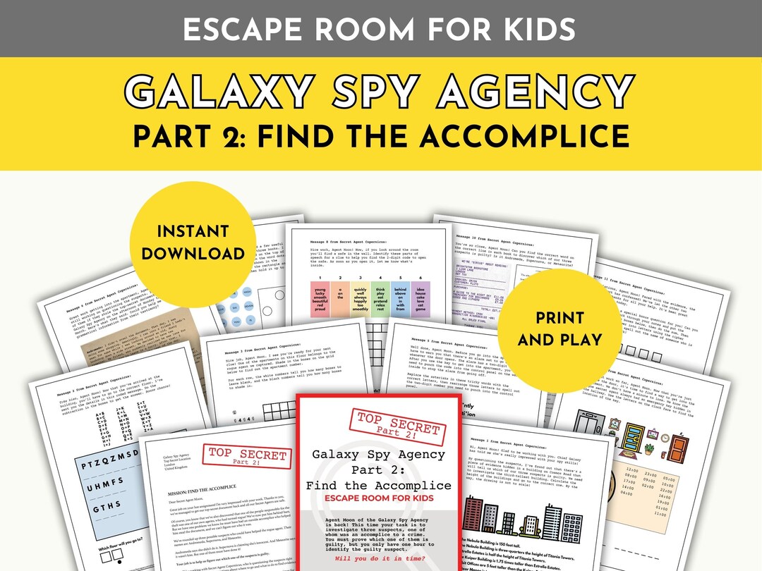 Printable Escape Room Fun Activity for Kids, Elementary Children's ...