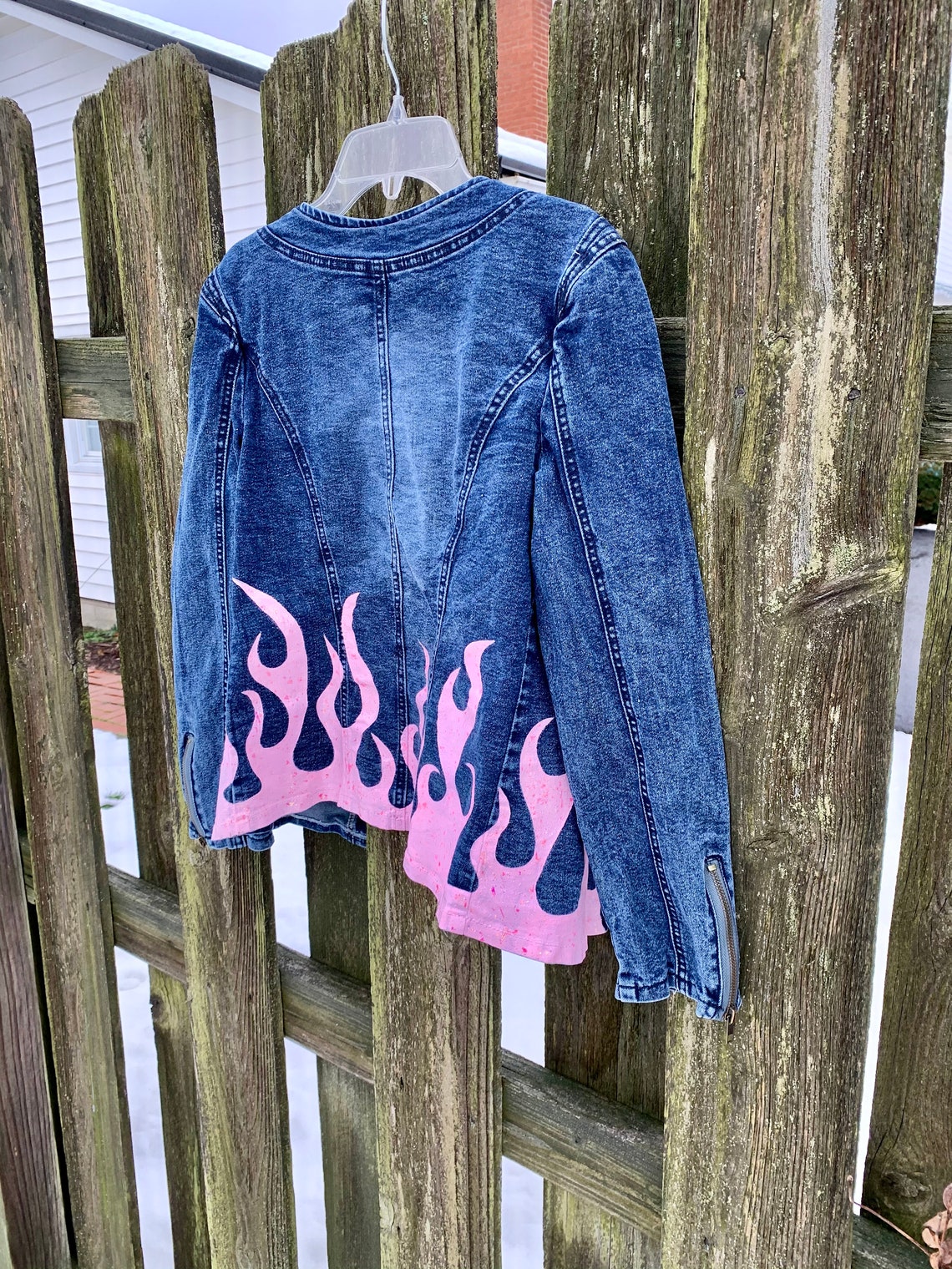 Flame Painted Jean Jacket-custom Painted Denim-women's Jean Jacket ...