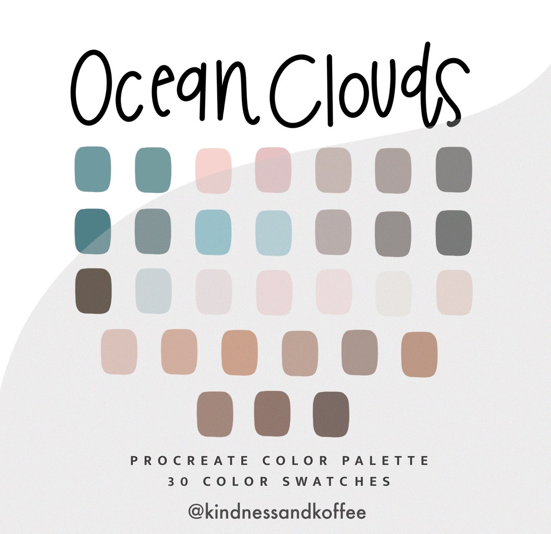 Ocean Clouds Procreate Palette / Procreate Swatches / iPad Pro Colors ...