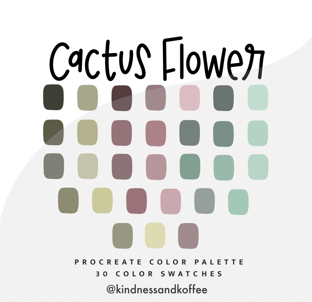 Cactus Flower Procreate Palette / Procreate Swatches / iPad Pro Colors ...