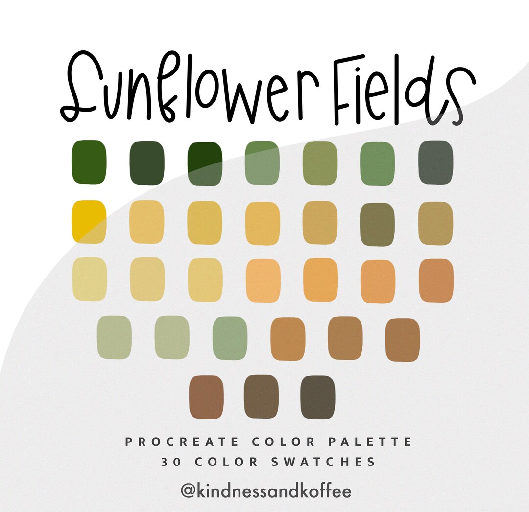 Sunflower Field Procreate Palette / Procreate Swatches / iPad Pro ...
