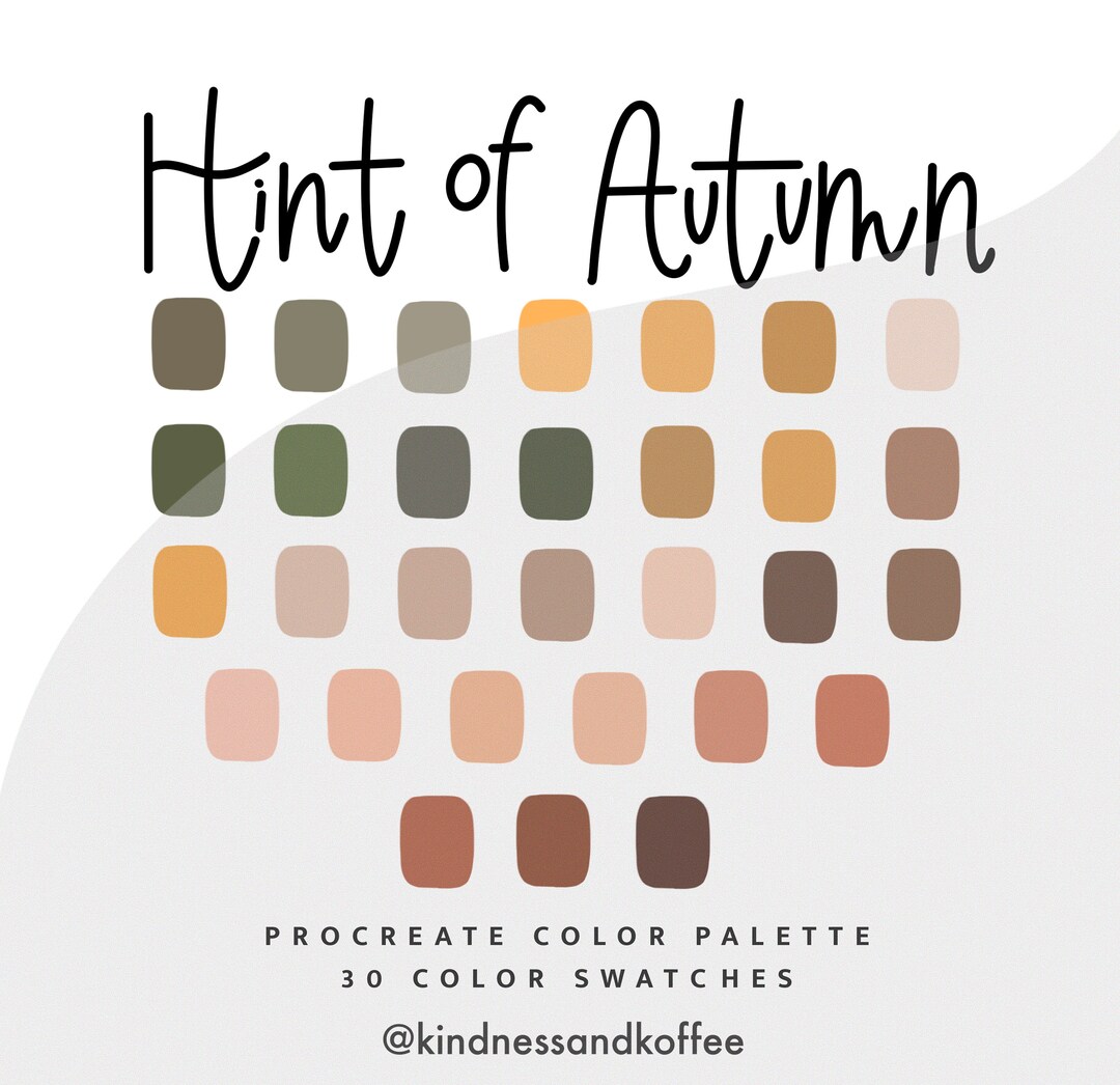Hint of Autumn Procreate Palette / Procreate Swatches / iPad Pro Colors ...