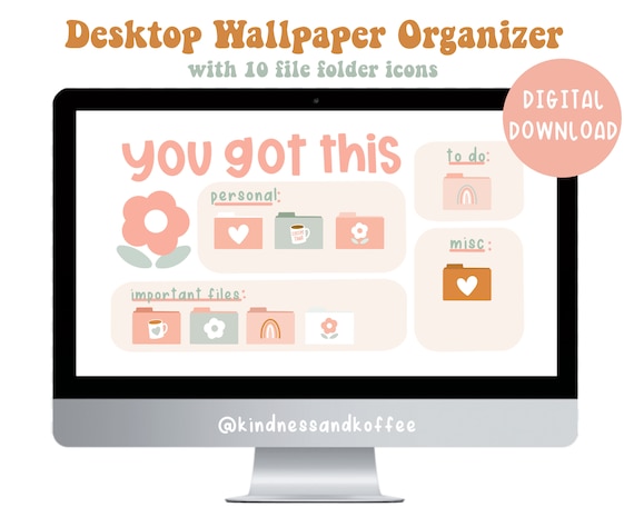 Desktop Wallpaper Organizer Bundle // 5 desktop organizers & | Etsy