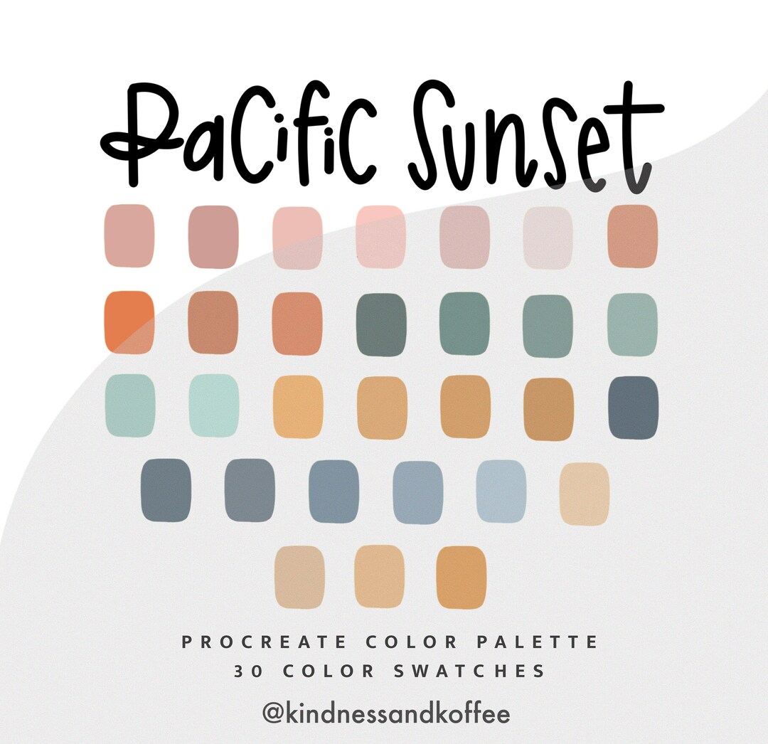 Pacific Sunset Procreate Palette / Procreate Swatches / iPad Pro Colors ...
