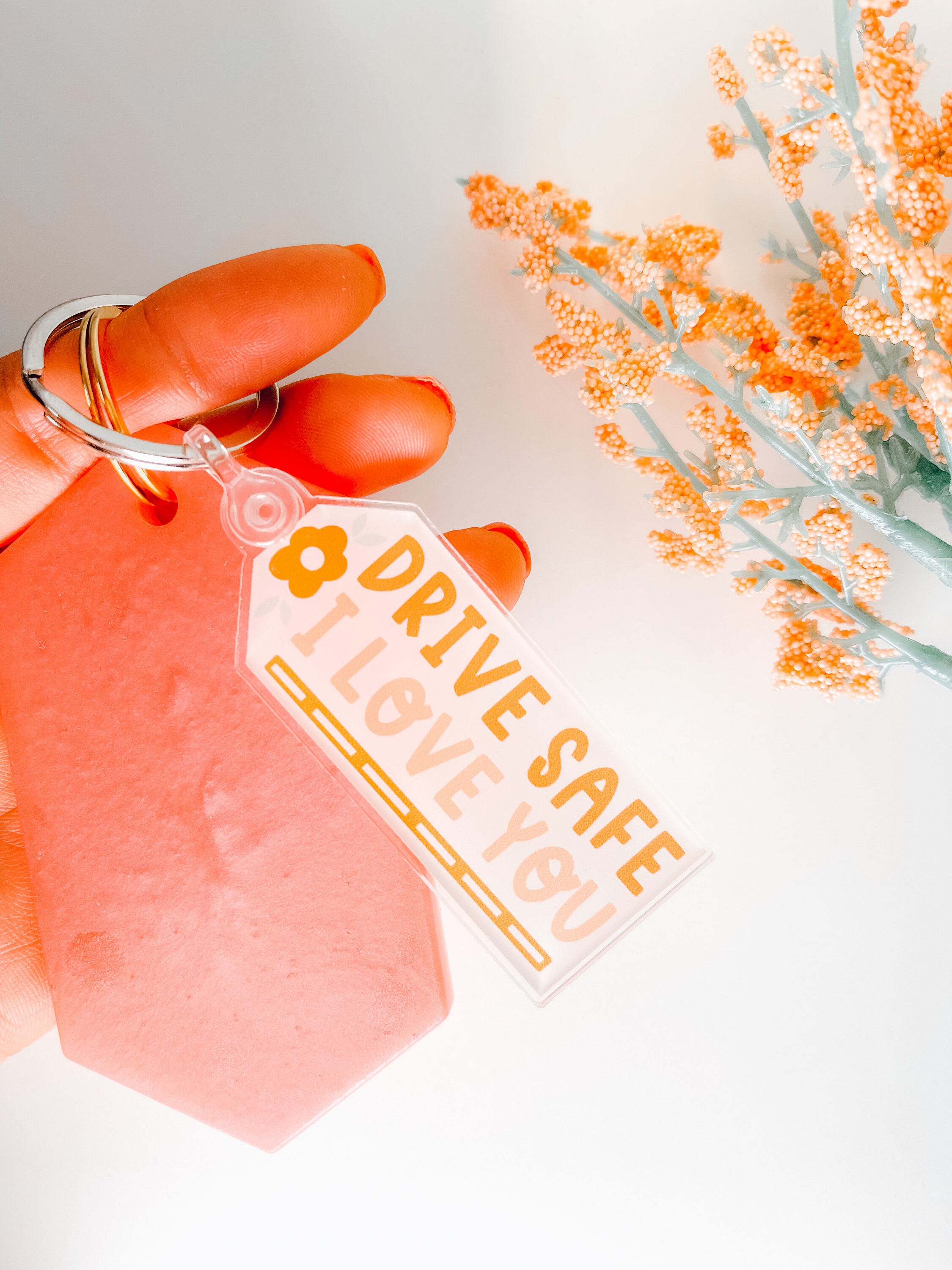 Drive Safe Key Chain // cute pastel colored // quote keychain | Etsy