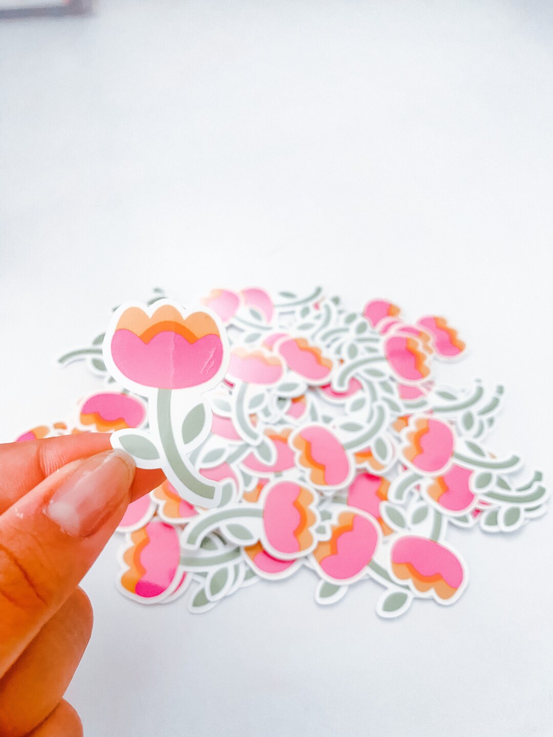 Pack of 3 Small Tulip Stickers / Cute Decals / Hand Drawn and Glossy ...