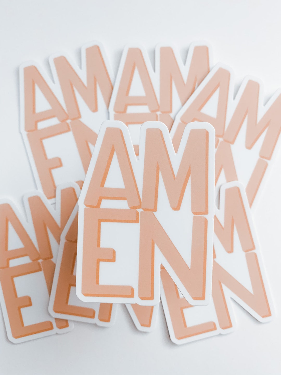 Pink AMEN Decal / Cute Hand Drawn Sticker / Perfect for Laptops, Water ...