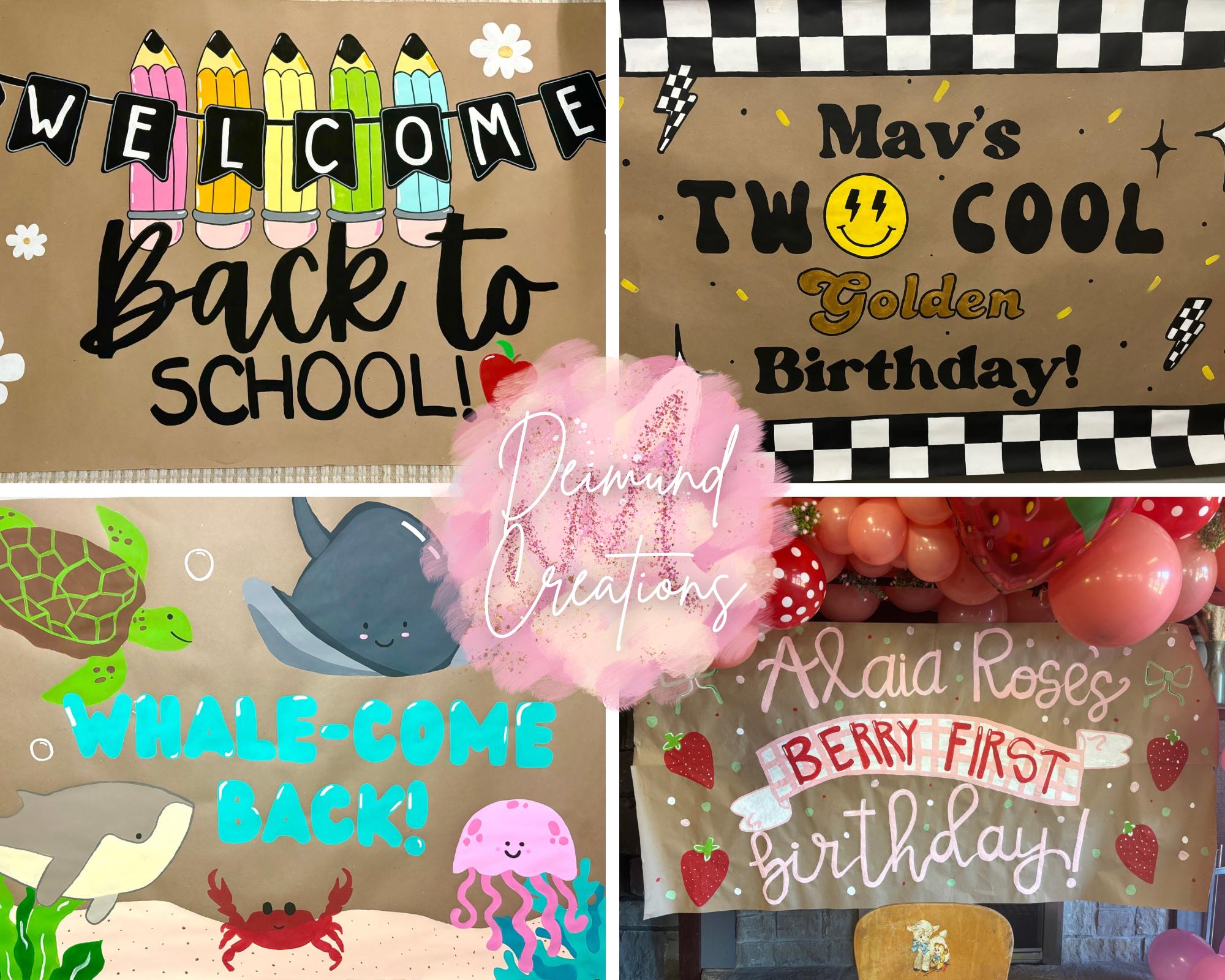 Custom Hand Painted Banner back to School Edition - Etsy