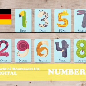 PRINTABLE MONTESSORI CARDS With Numbers in German for Home Studying ...