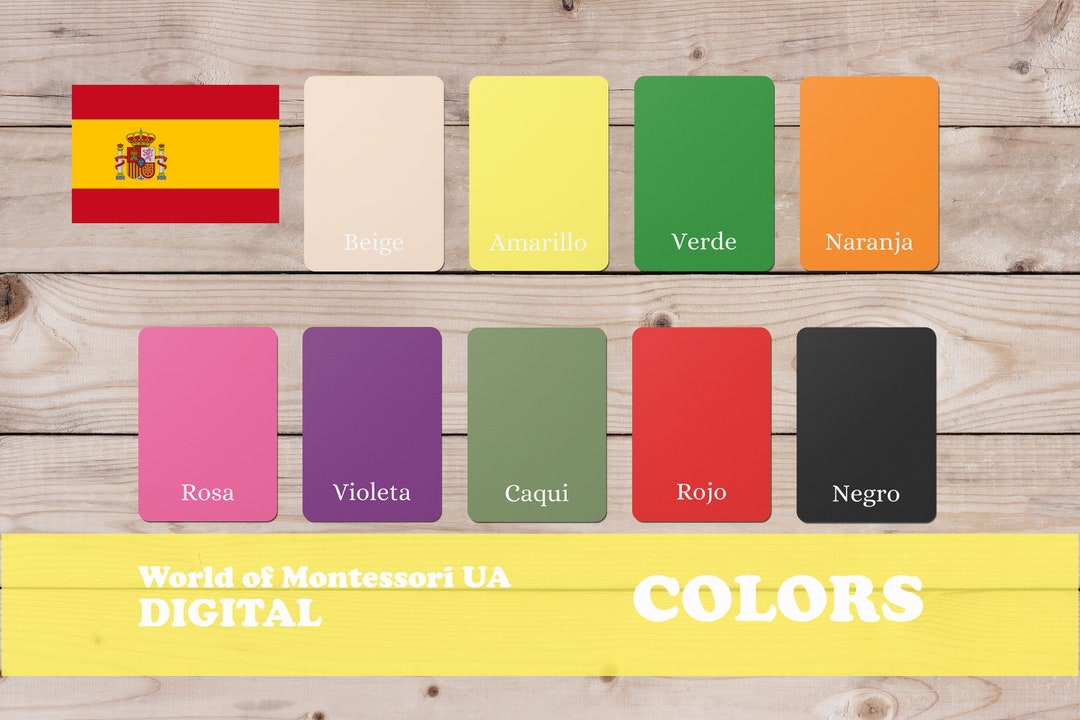 COLORS. PRINTABLE MONTESSORI Cards in Spanish for Home Studying - Etsy