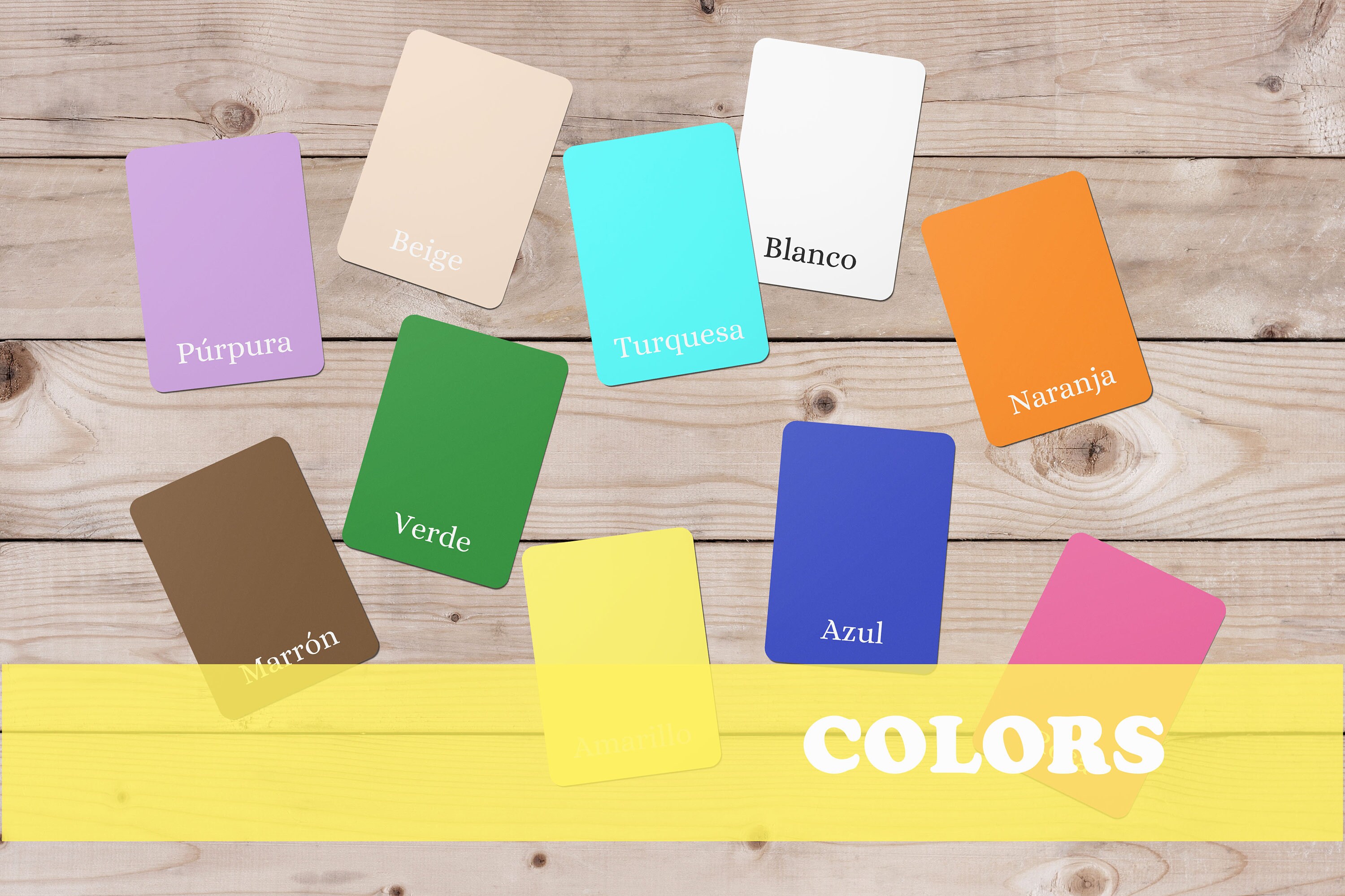 COLORS. PRINTABLE MONTESSORI Cards in Spanish for Home Studying - Etsy