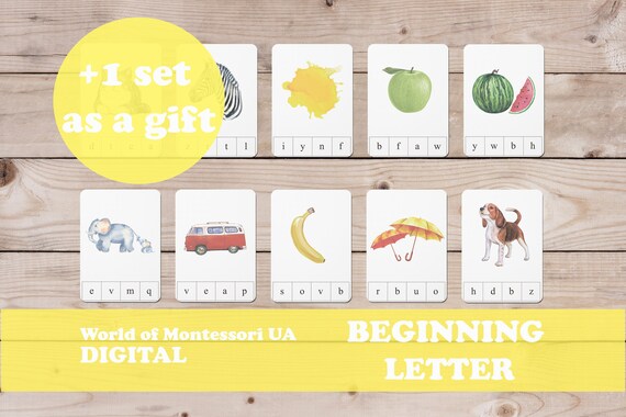 BEGINNING LETTER MONTESSORI Cards For Home Studying | Etsy