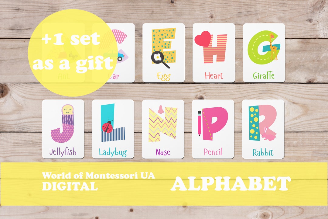 PRINTABLE ALPHABET MONTESSORI Cards for Home Studying - Etsy