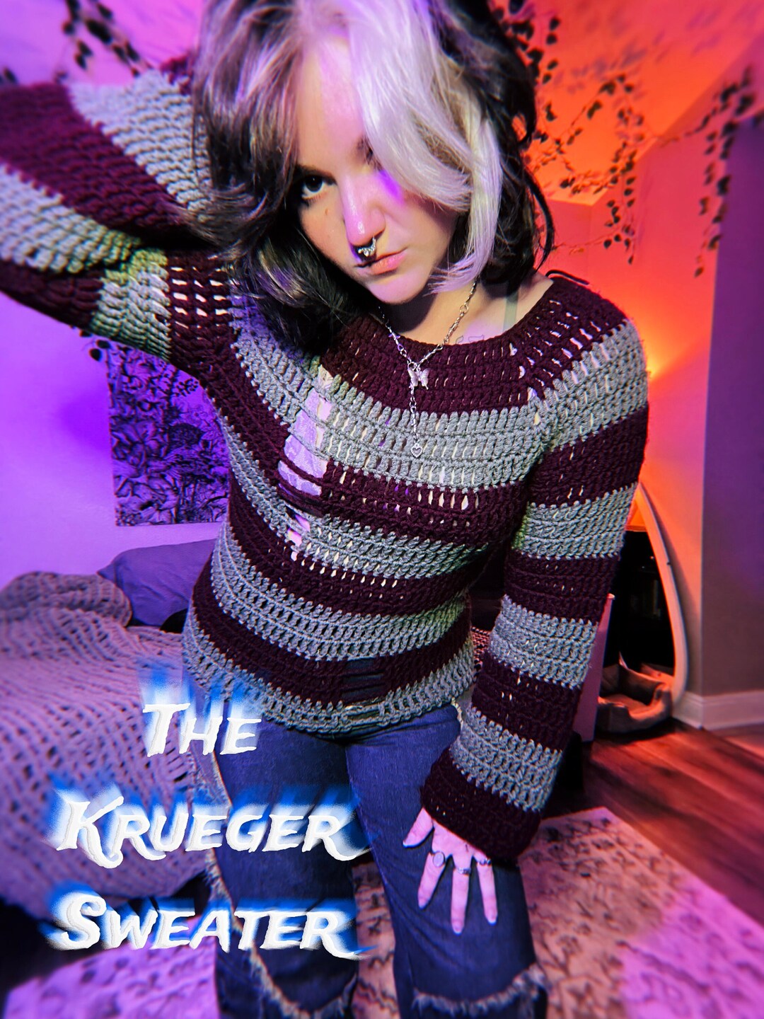 Krueger Sweater Nightmare on Elm Street, Halloween Sweater, Autumn ...