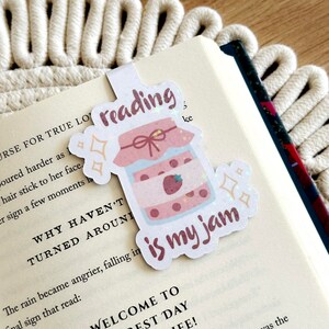 Reading is My Jam Magnetic Bookmark, Holographic Strawberry Bookmark ...