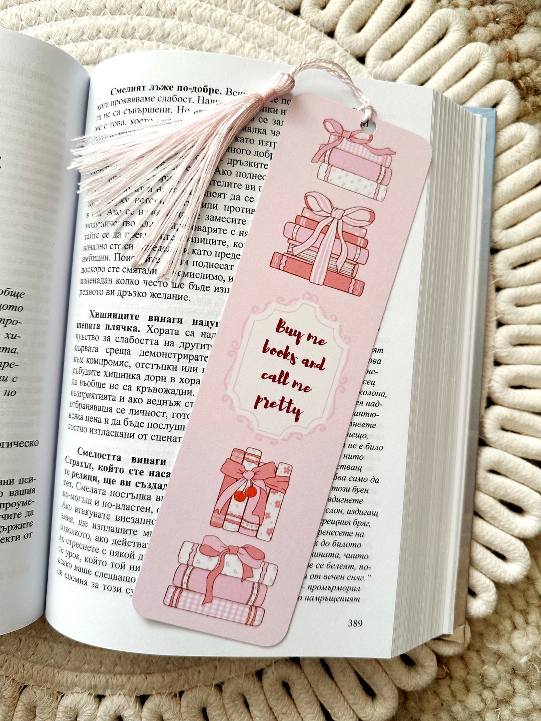 Coquette Bookmark, Cute Pink Bookmark, Bow Bookmark, Book Accessories ...