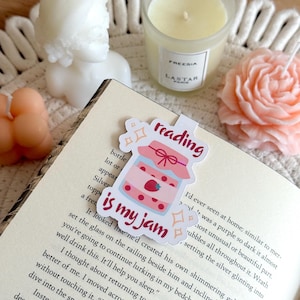 Reading is My Jam Magnetic Bookmark, Holographic Strawberry Bookmark ...