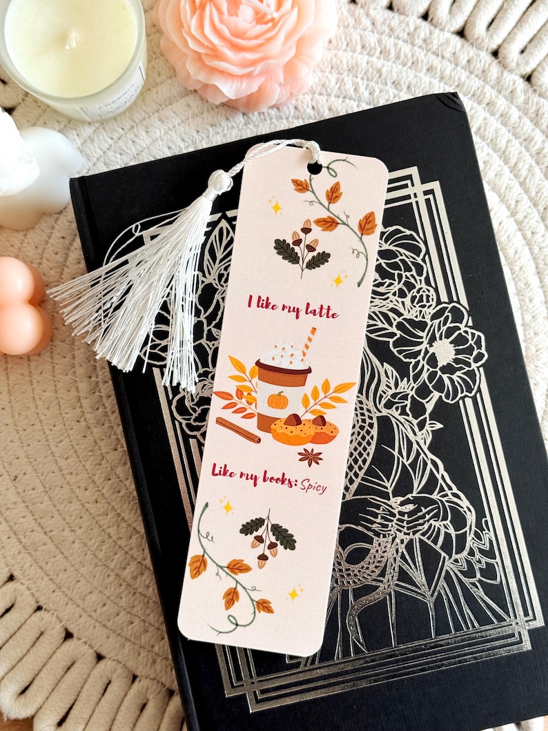 Latte Bookmark, Spicy Romance Bookmark, Cottagecore Bookmark, Book ...