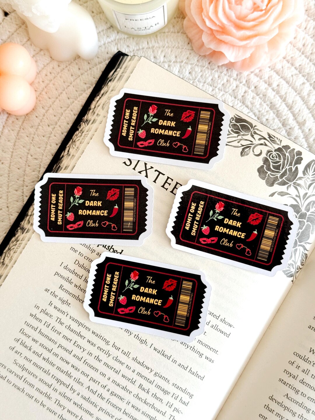 Dark Romance Book Club Sticker, Ticket Sticker, Spicy Smut Book Sticker ...
