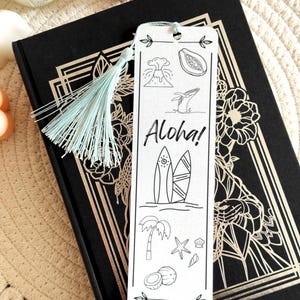 Aloha Summer Bookmark With Tassel, Cute Bookmark, Hawaii Bookmark ...
