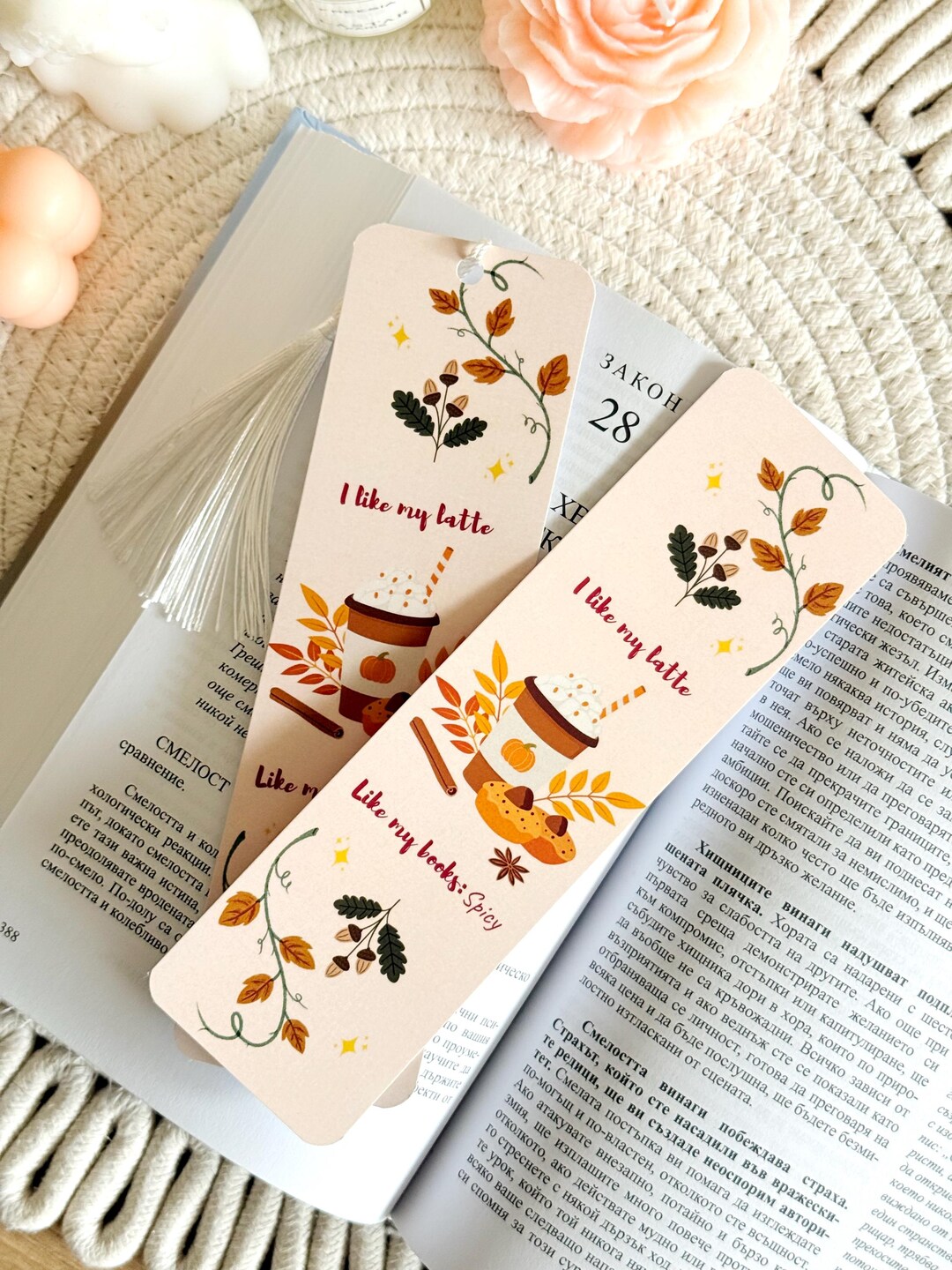 Latte Bookmark, Spicy Romance Bookmark, Cottagecore Bookmark, Book ...