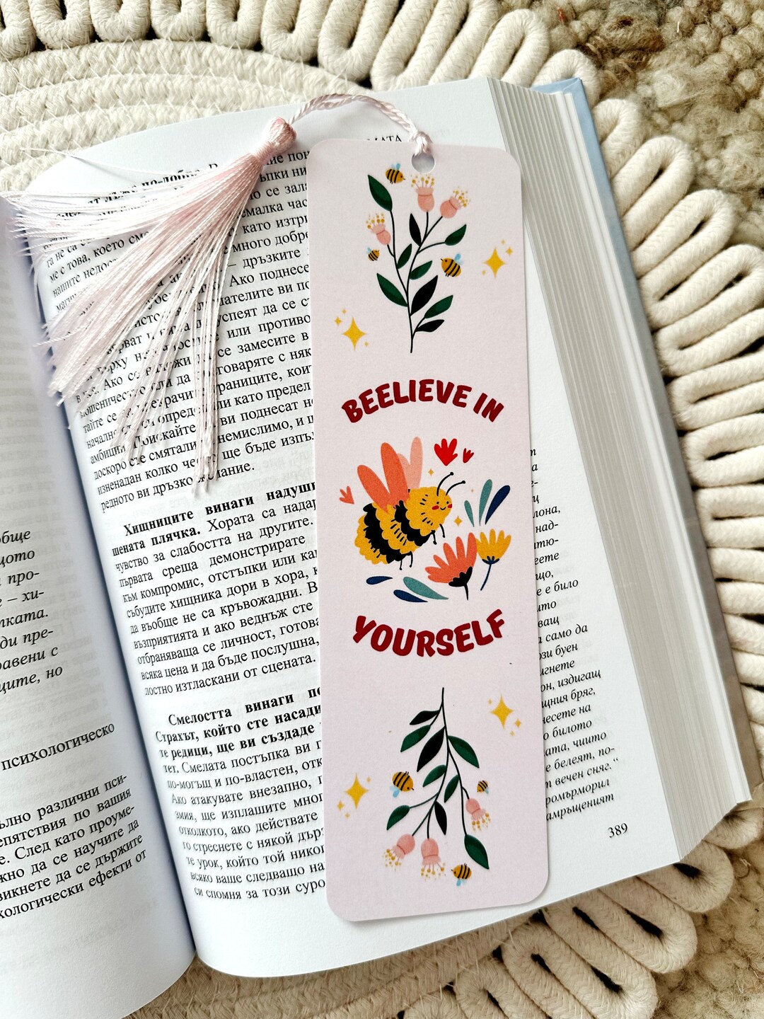 Bee Bookmark, Floral Bookmark, Bumblebee Bookmark, Cute Bookmark ...