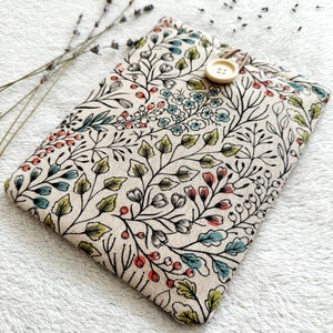 Linen Kindle Paperwhite and Scribe Case, Padded Kindle Sleeve, Floral ...